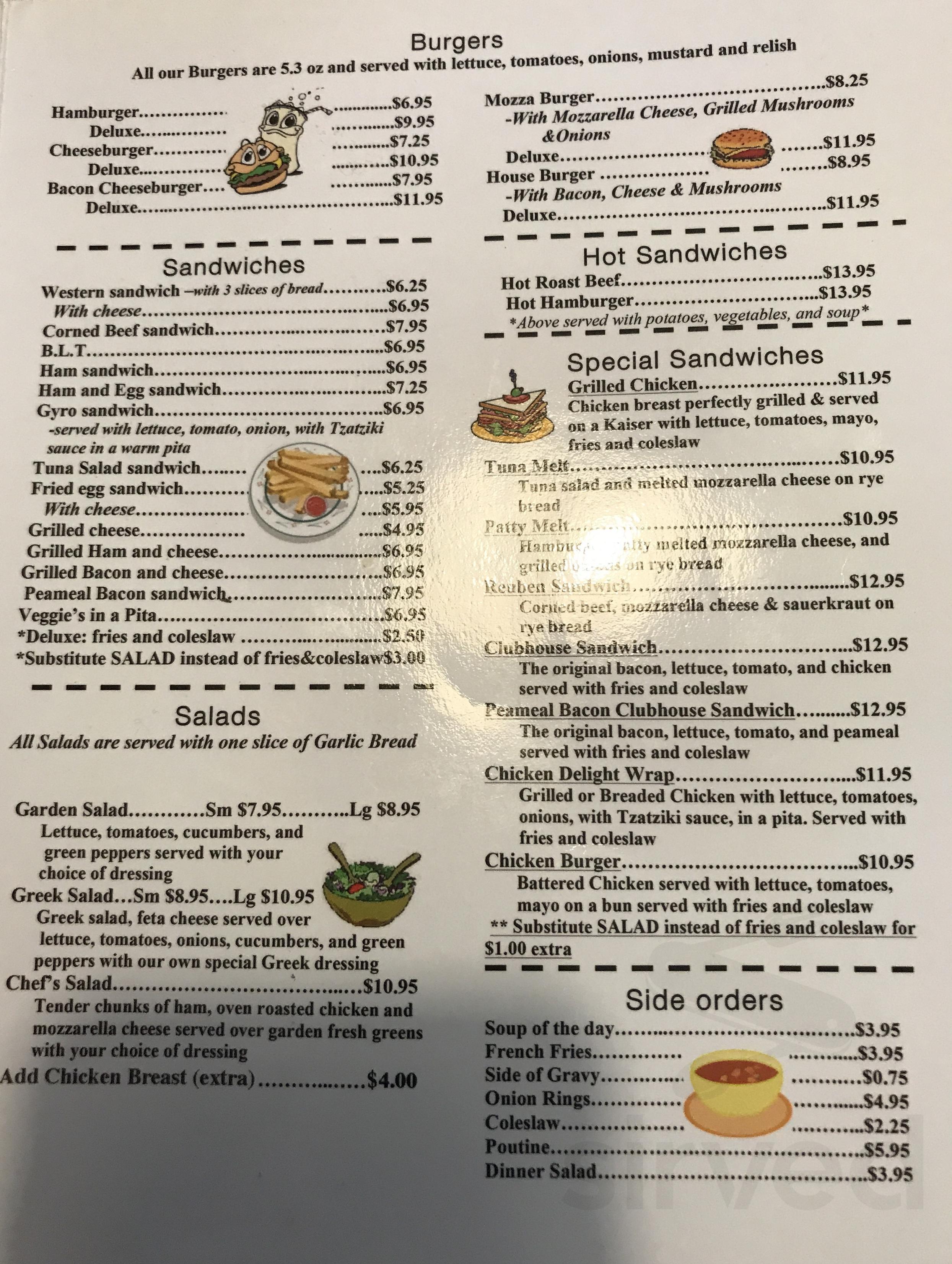 John's Place menus in Oldcastle, Ontario, Canada