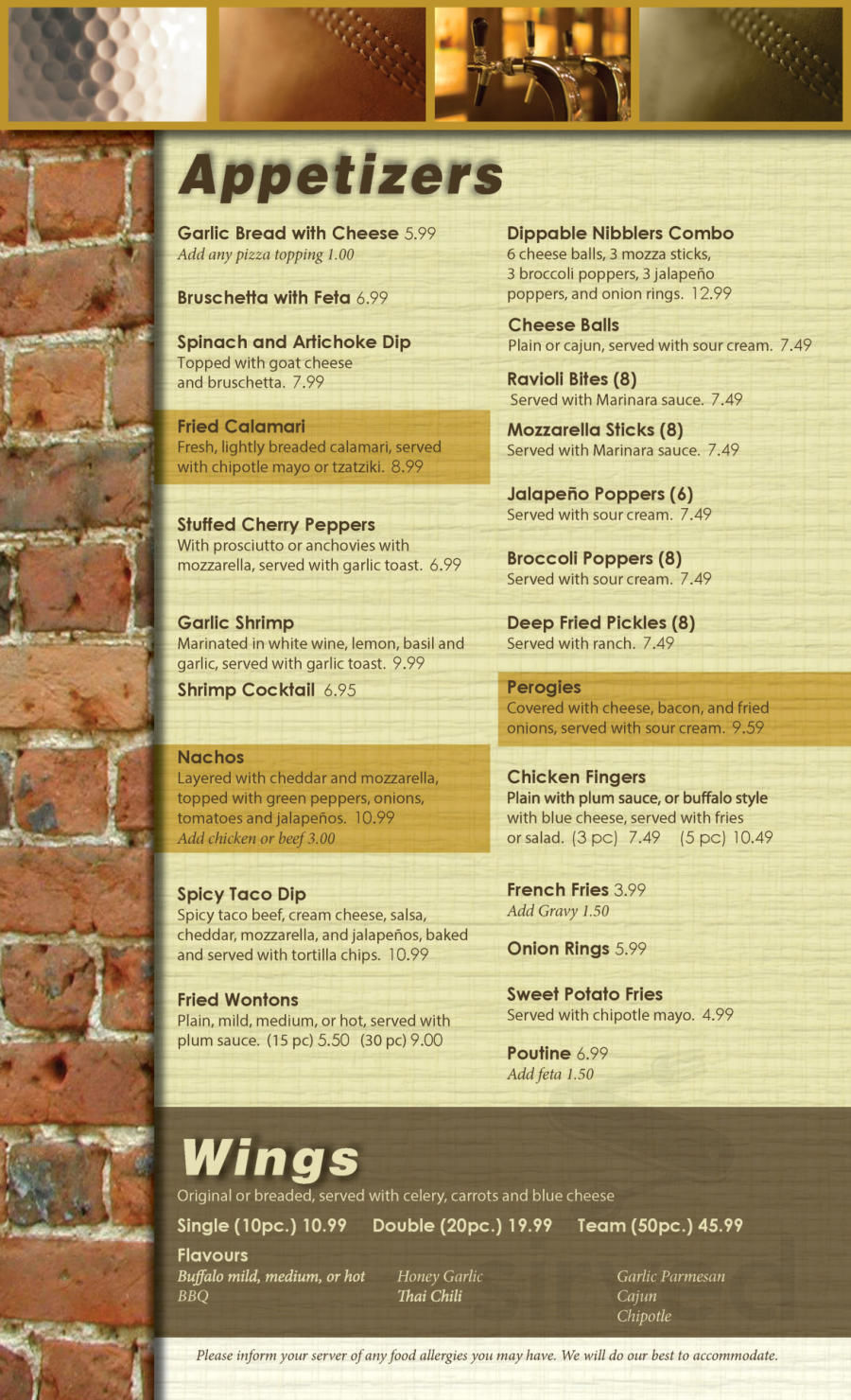Menu - Niagara Falls ON's Casa D'Pizza | Sirved