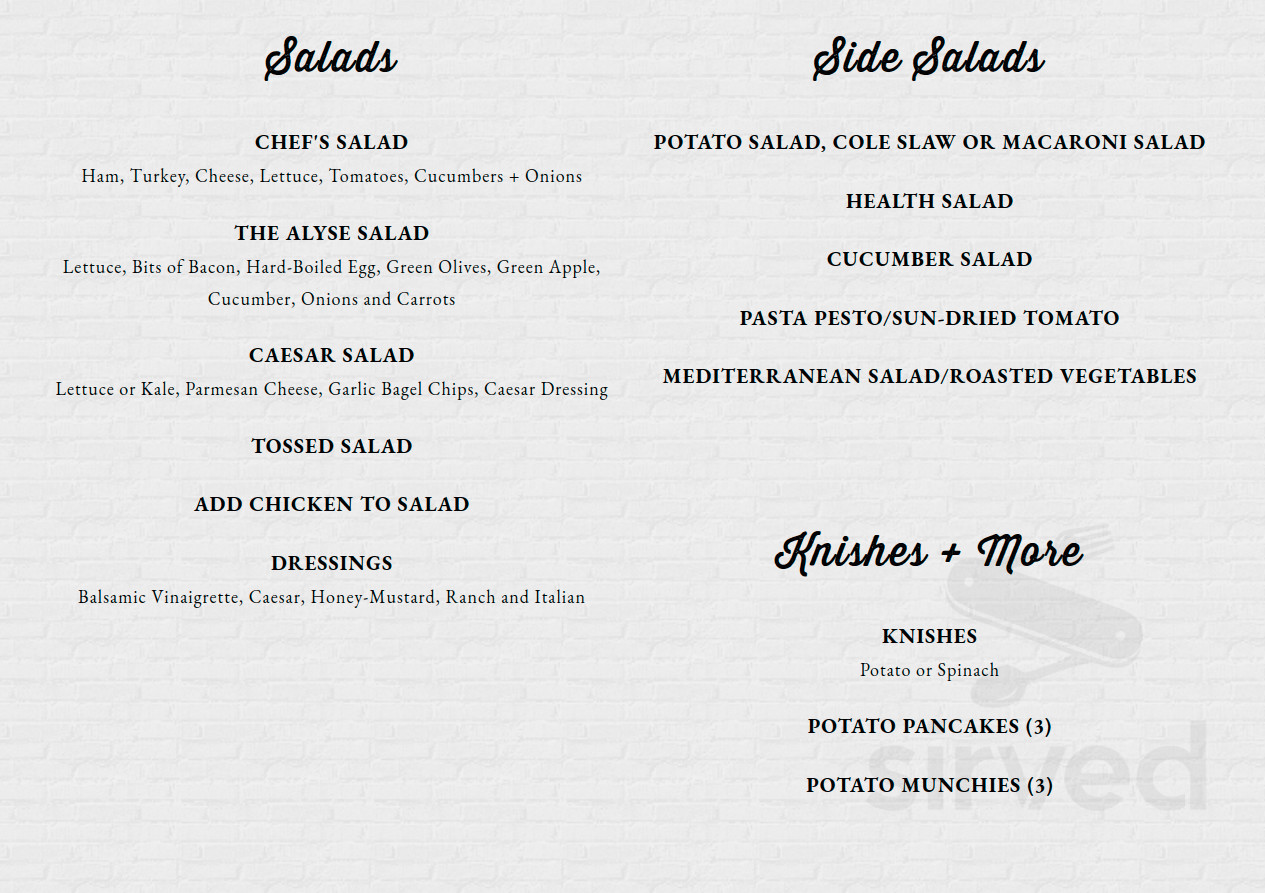 Ess-a-Bagel menu in New York, New York, USA