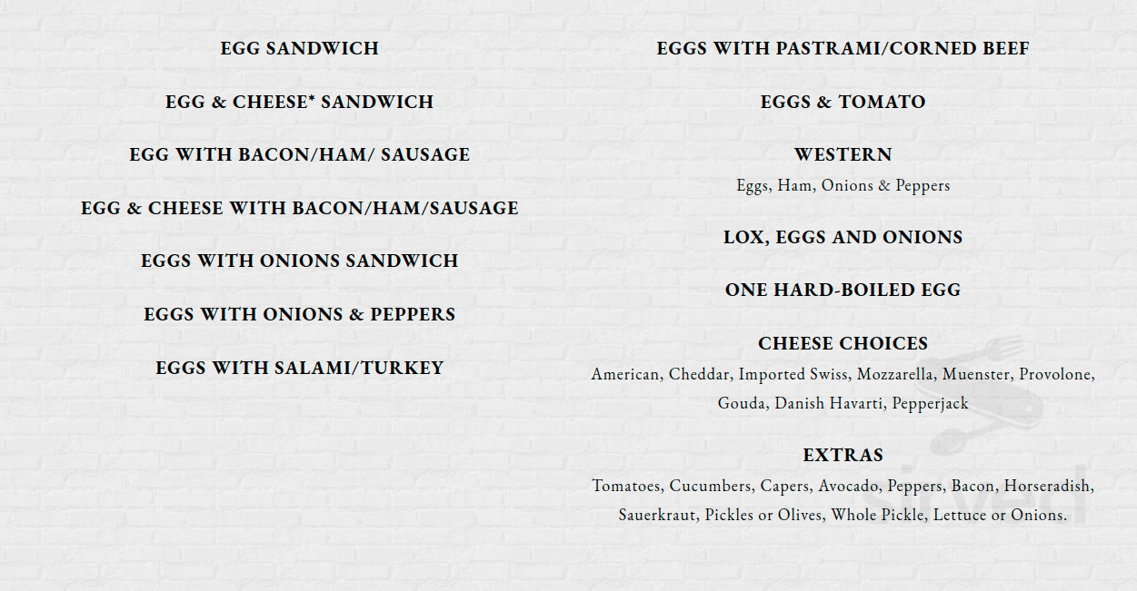 Ess-a-Bagel menu in New York, New York, USA