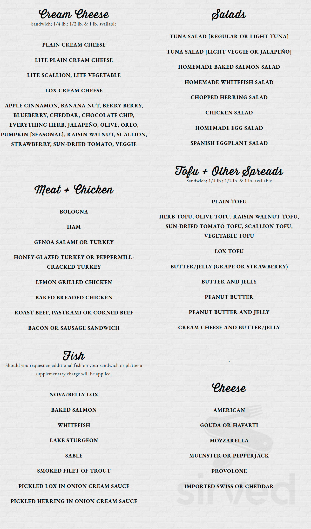 Ess-a-Bagel menu in New York, New York, USA