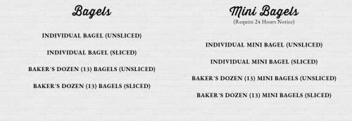 Ess-a-Bagel menu in New York, New York, USA