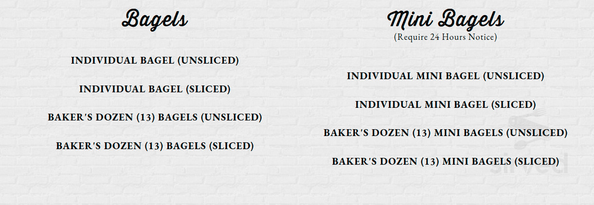 Ess-a-Bagel menu in New York, New York, USA