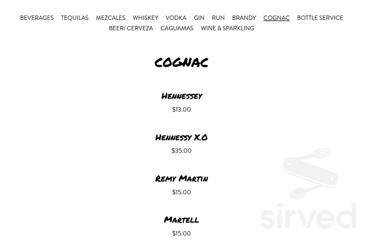 TOSTADAS menu in San Jose, California, USA