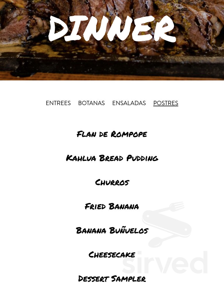 TOSTADAS menu in San Jose, California, USA