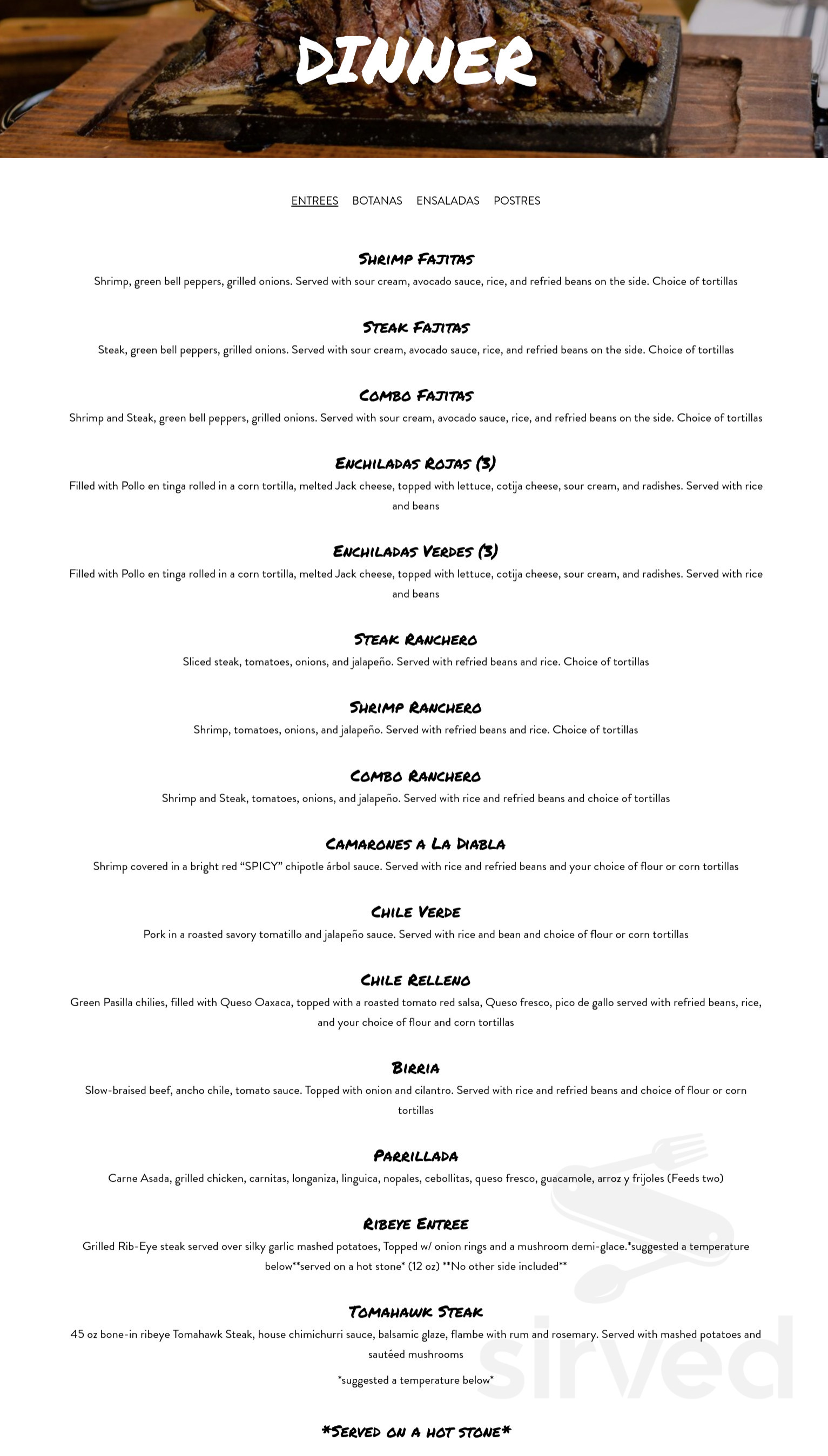 TOSTADAS menu in San Jose, California, USA