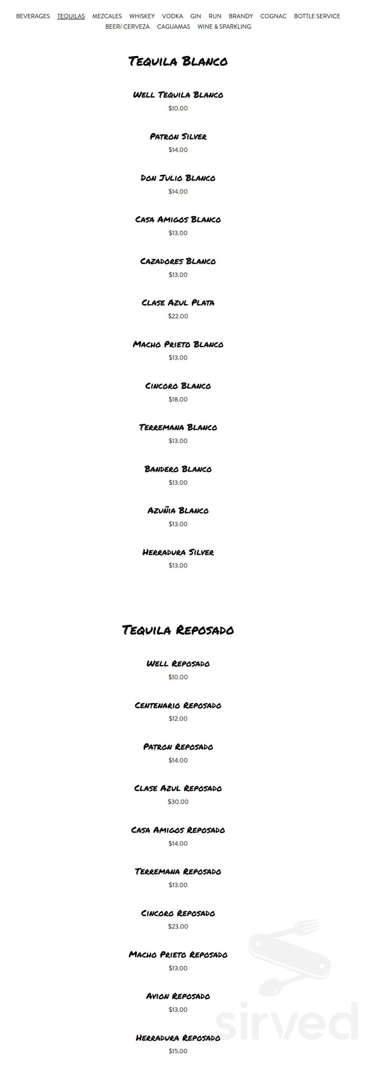 TOSTADAS menu in San Jose, California, USA