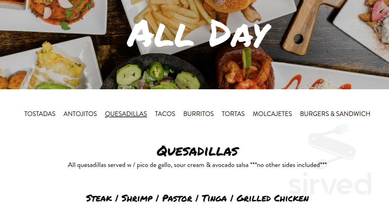 TOSTADAS menu in San Jose, California, USA