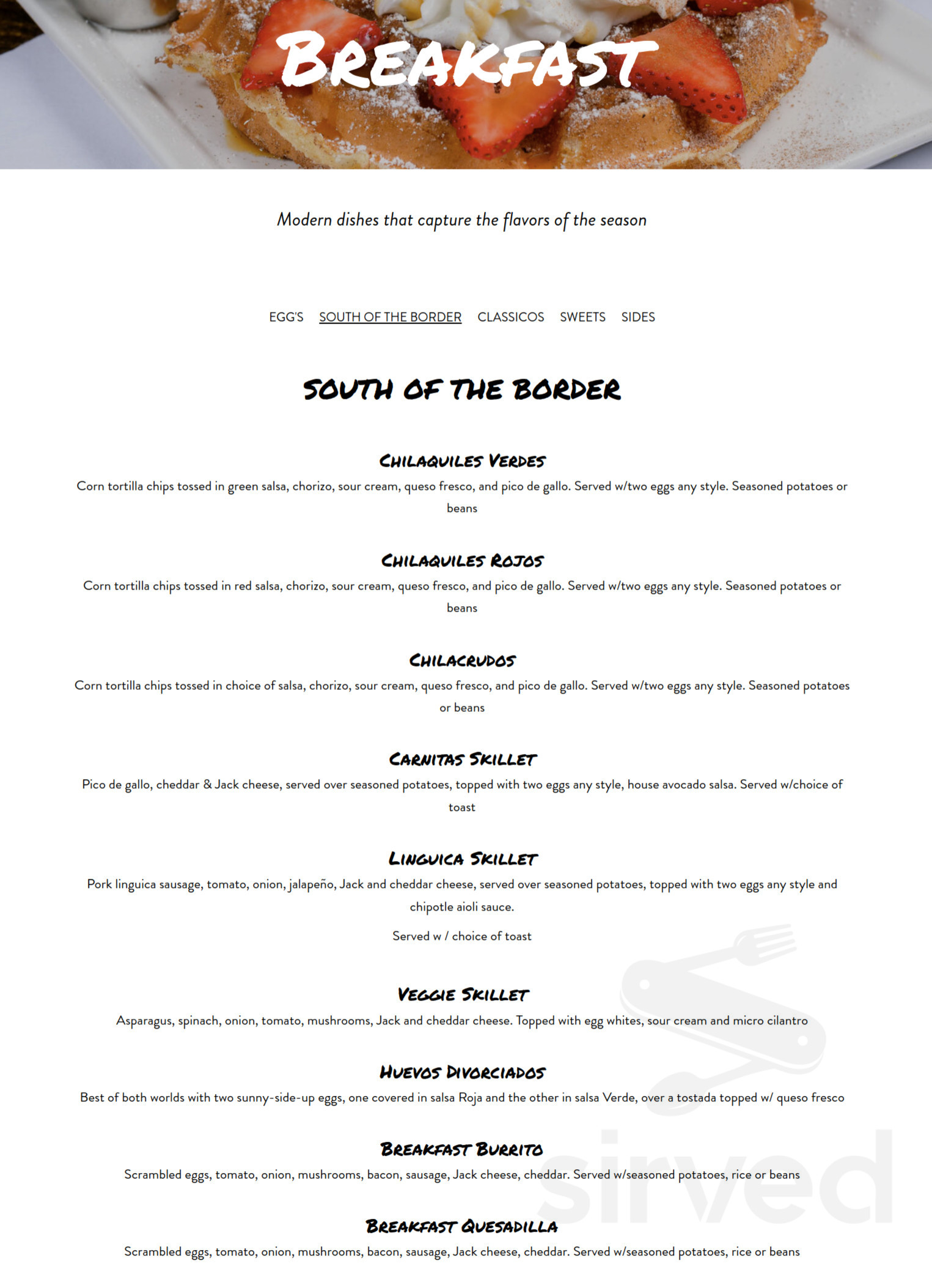 TOSTADAS menu in San Jose, California, USA