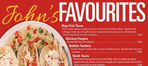 Menu for John's Restaurant in Sarnia, ON | Sirved