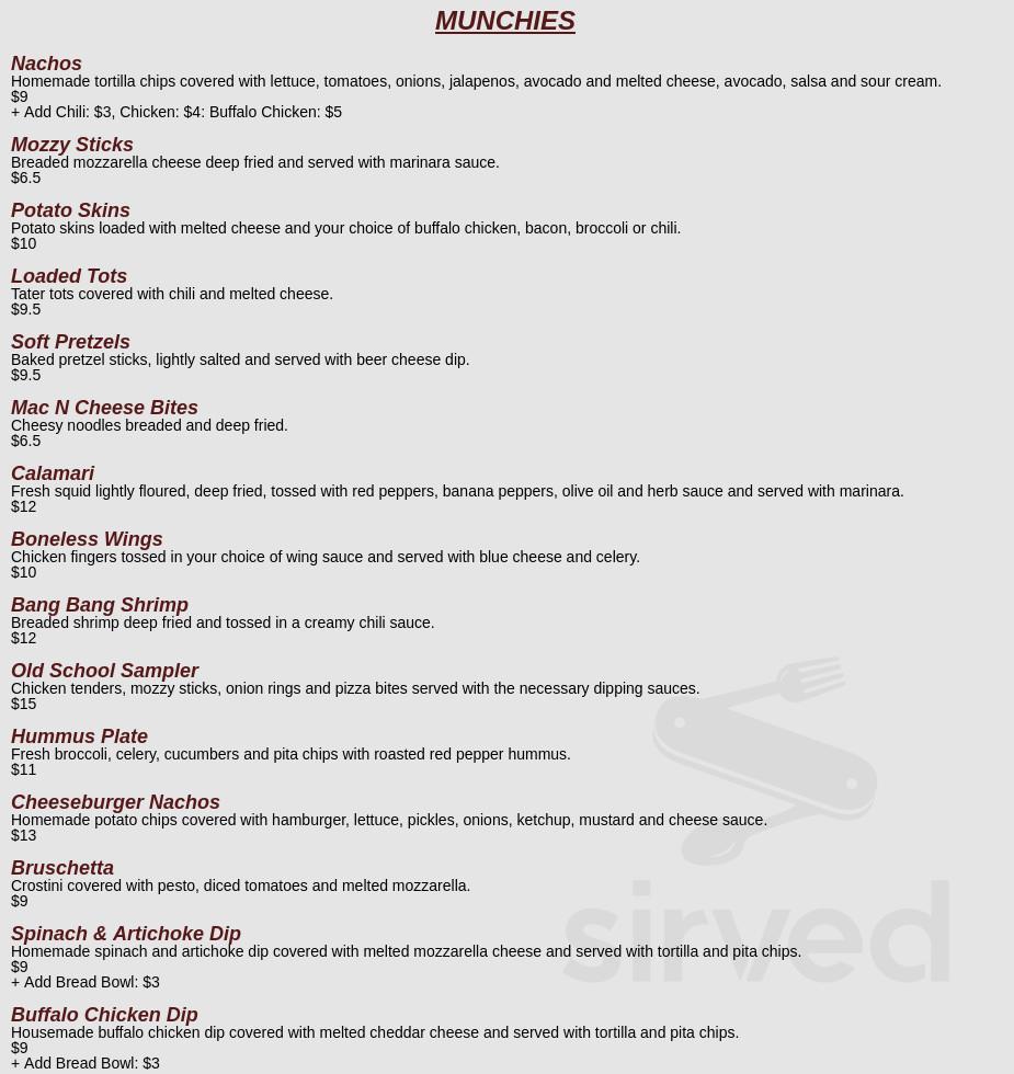 Menu for Brookhouse in Lanesborough, MA | Sirved