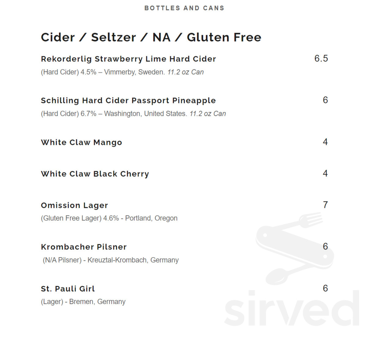 Menu for Outpost 611 Eatery & Taphouse in Clearwater, FL | Sirved