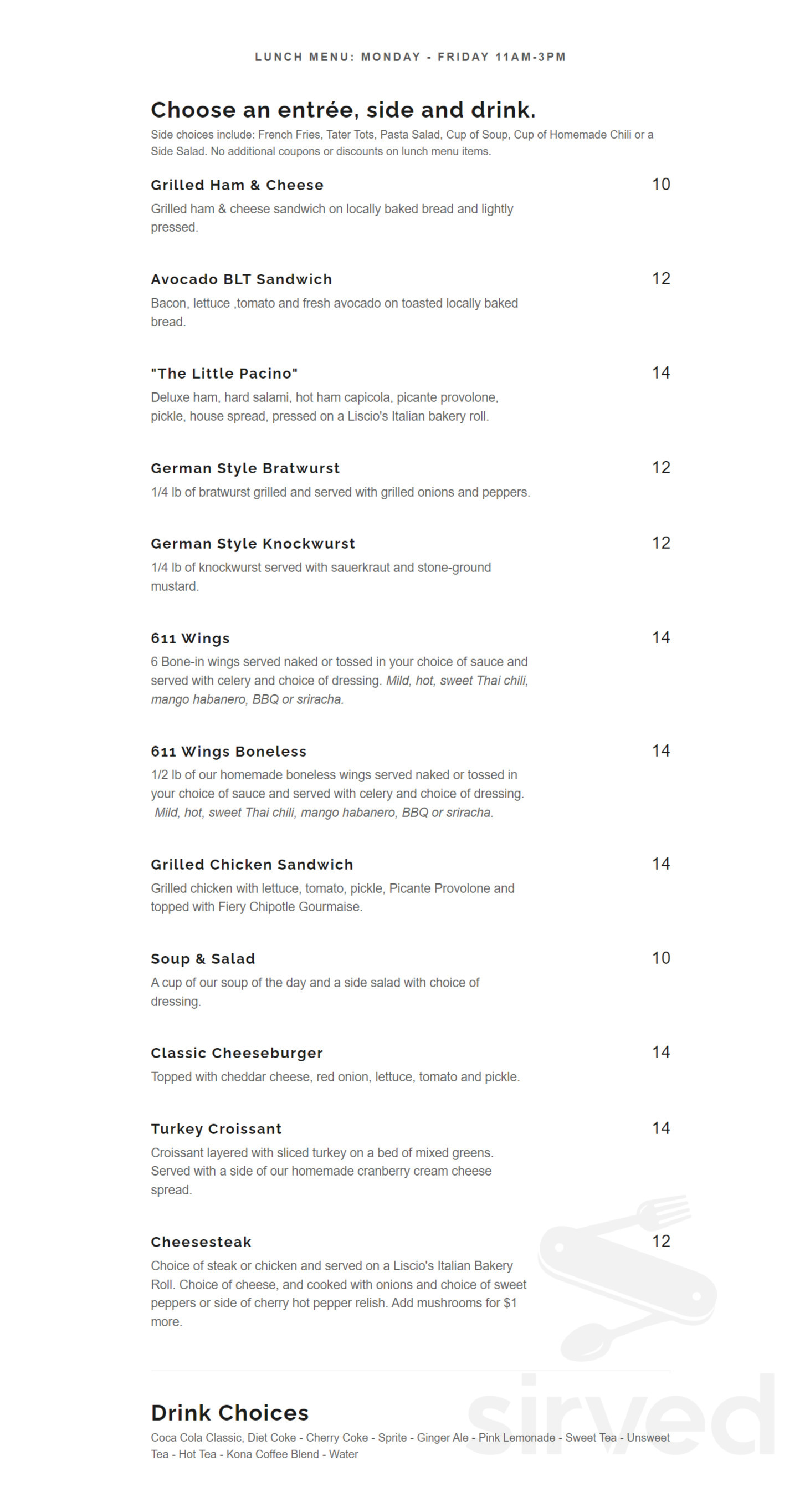 Menu for Outpost 611 Eatery & Taphouse in Clearwater, FL | Sirved