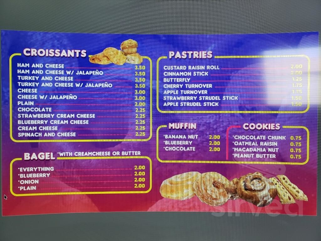 Seaside Donuts Bakery menu in Newport Beach, California, USA