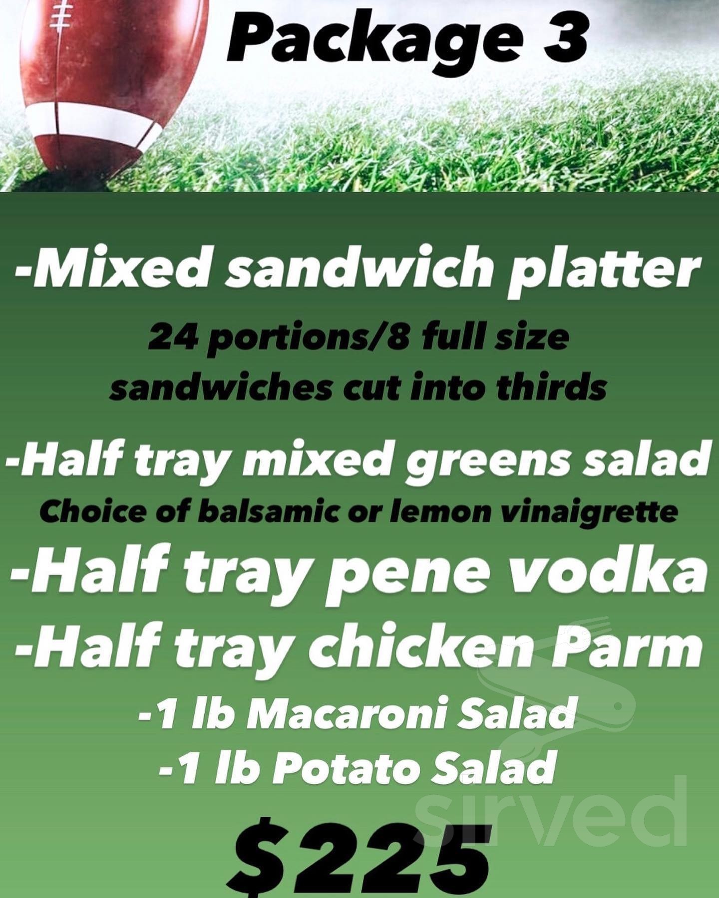 Venti Italian Specialties menu in Jersey City, New Jersey, USA