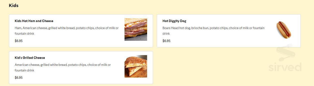 Evergreen Deli menu in Evergreen, Colorado, USA