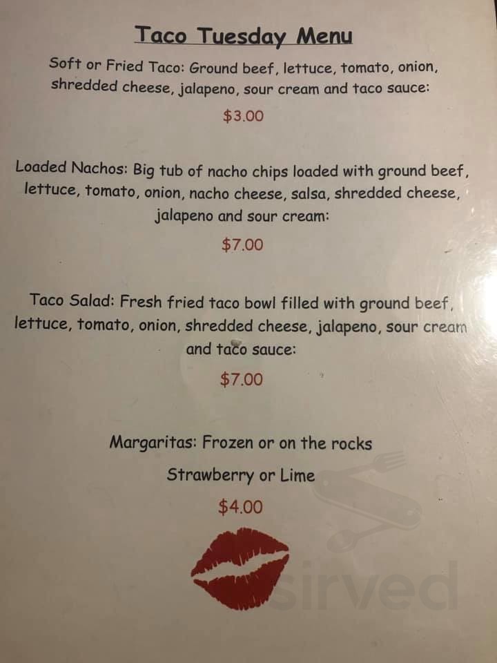 Twisted Too Bar & Grill menu in Roseville, Illinois, USA