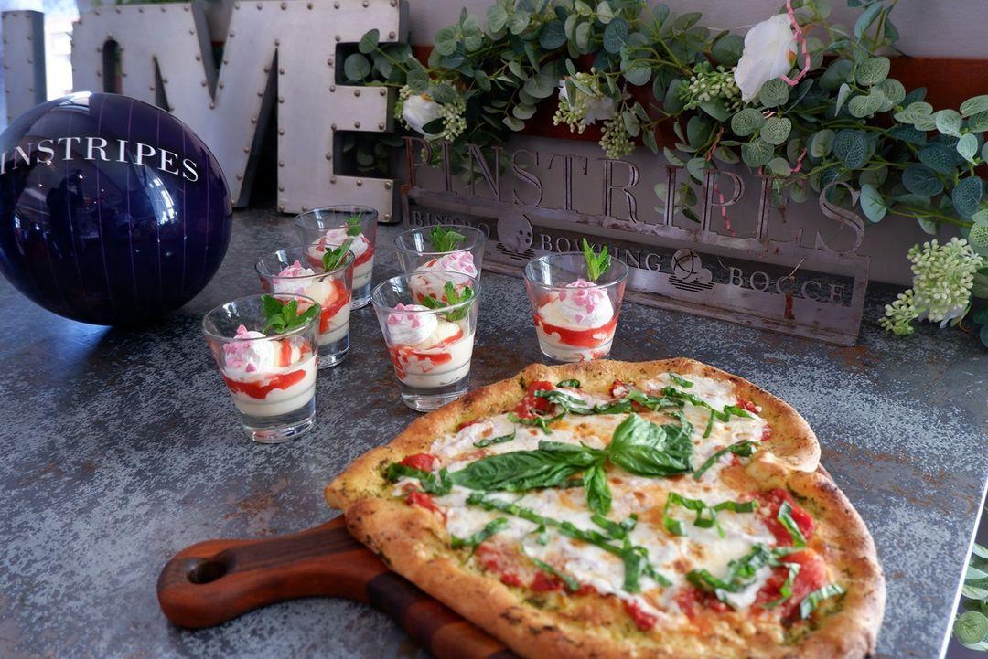 Pinstripes menu in South Barrington, Illinois, USA