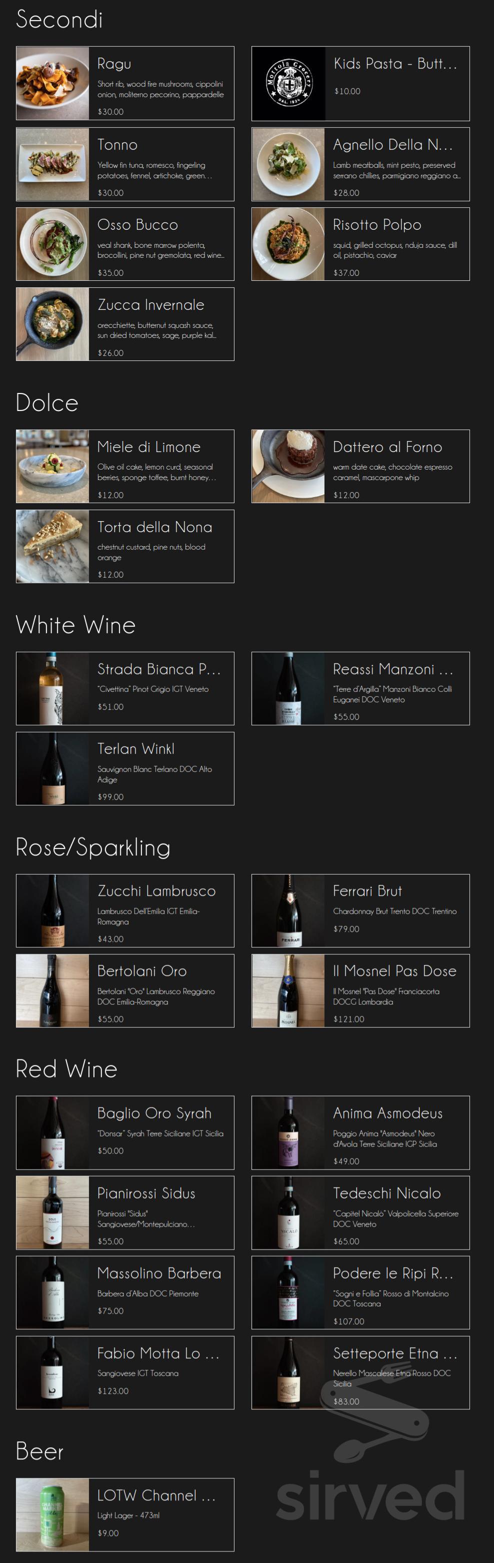 Menu for Gusto North in Winnipeg, MB | Sirved