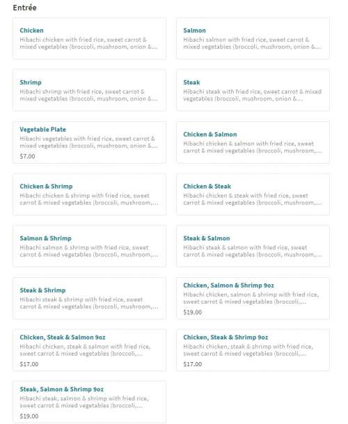 MAI Japanese Restaurant menu in Charlotte, North Carolina, USA