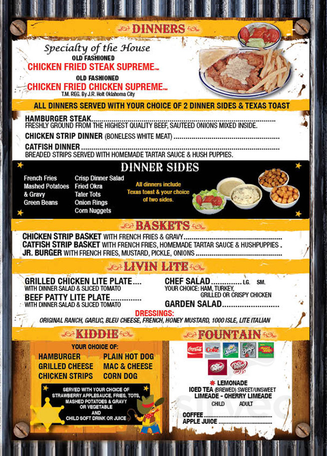 Menu - Mustang OK's Del Rancho® - Mustang | Sirved