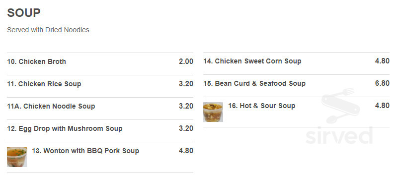 Guest Wok menus in Orangeville, Ontario, Canada