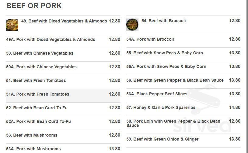 Guest Wok menus in Orangeville, Ontario, Canada