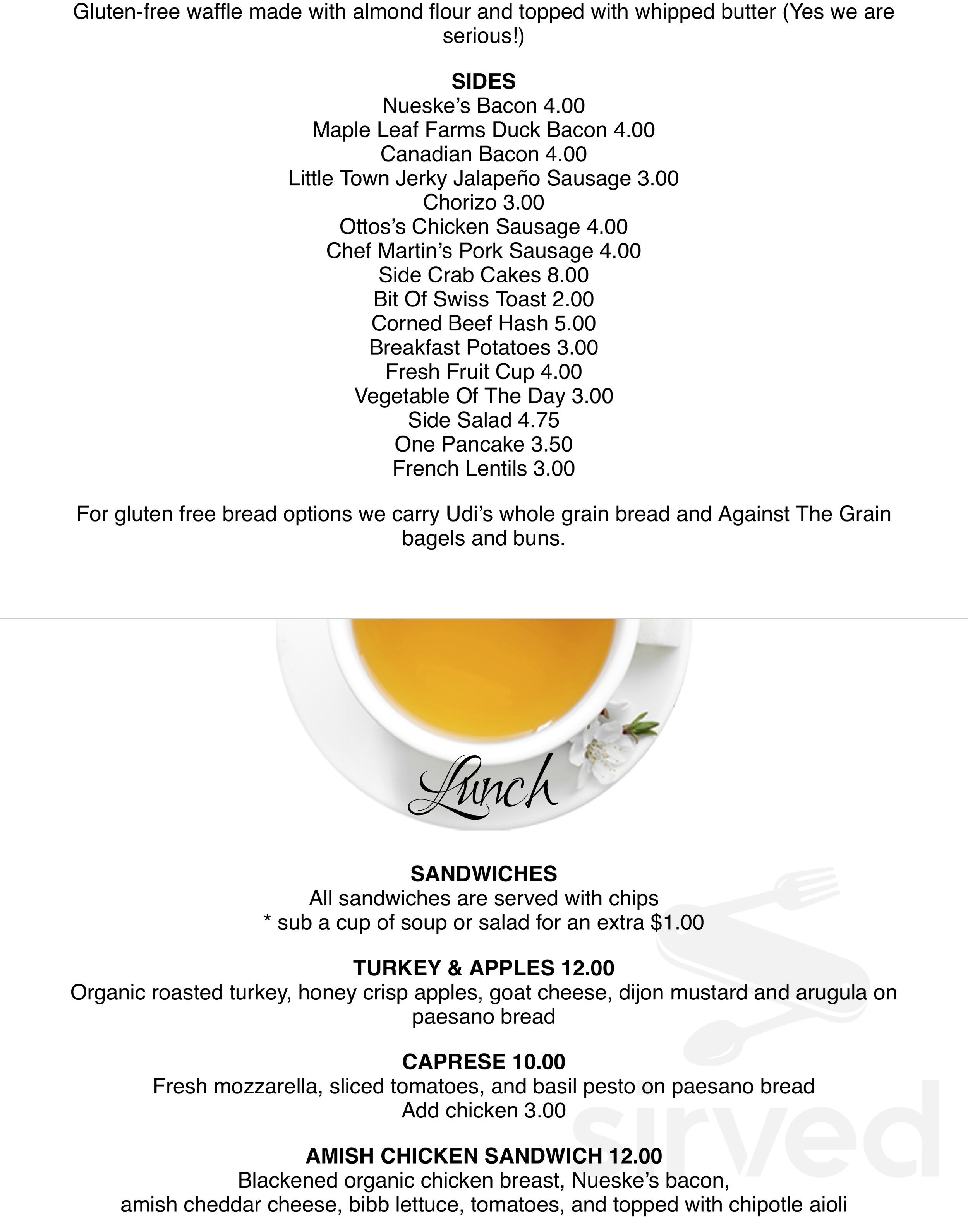The Mason Jar Cafe menu in Benton Harbor, Michigan, USA