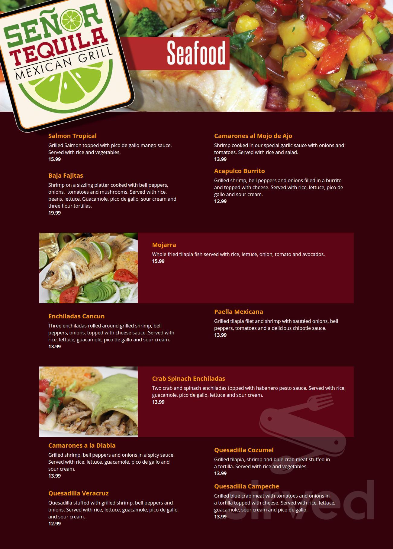 Señor Tequila Mexican Grill Winter Springs menus in Winter Springs ...