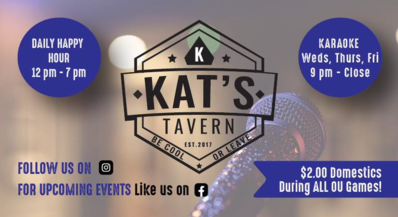 Kat's Tavern Menu - Oklahoma City, Oklahoma | Sirved