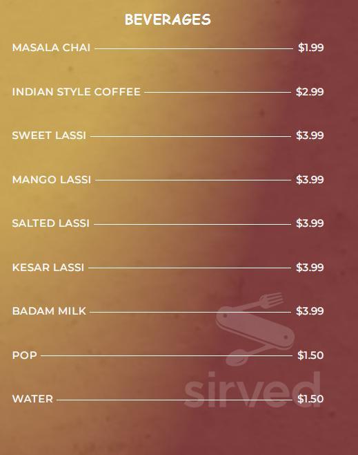Sharma Sweets & Restaurant menus in Calgary, Alberta, Canada