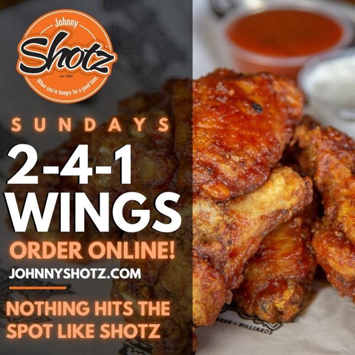 Johnny Shotz menu in Tecumseh, Ontario, Canada