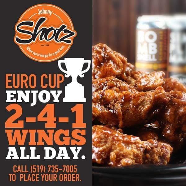 Johnny Shotz menu in Tecumseh, Ontario, Canada