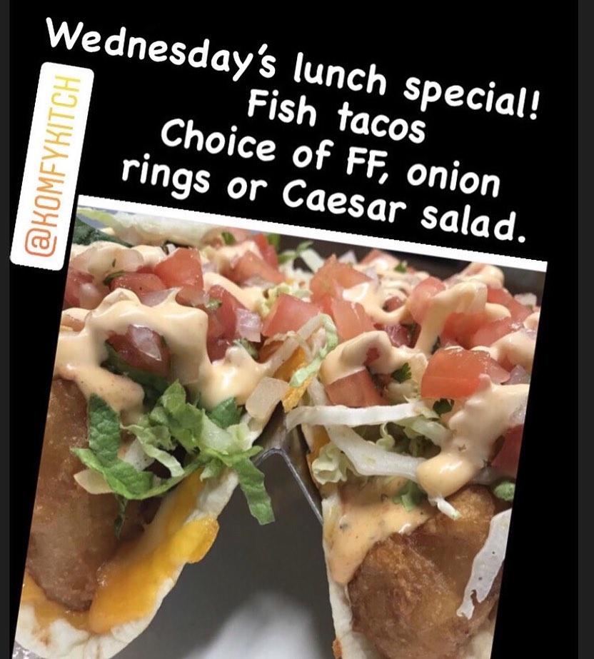 The Komfort Kitchen menu in Brandon, Manitoba, Canada