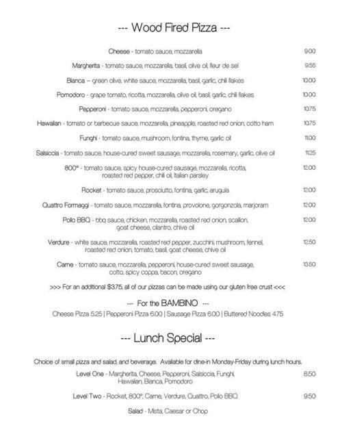 Three Fires Pizza menu in Fort Wayne, Indiana, USA