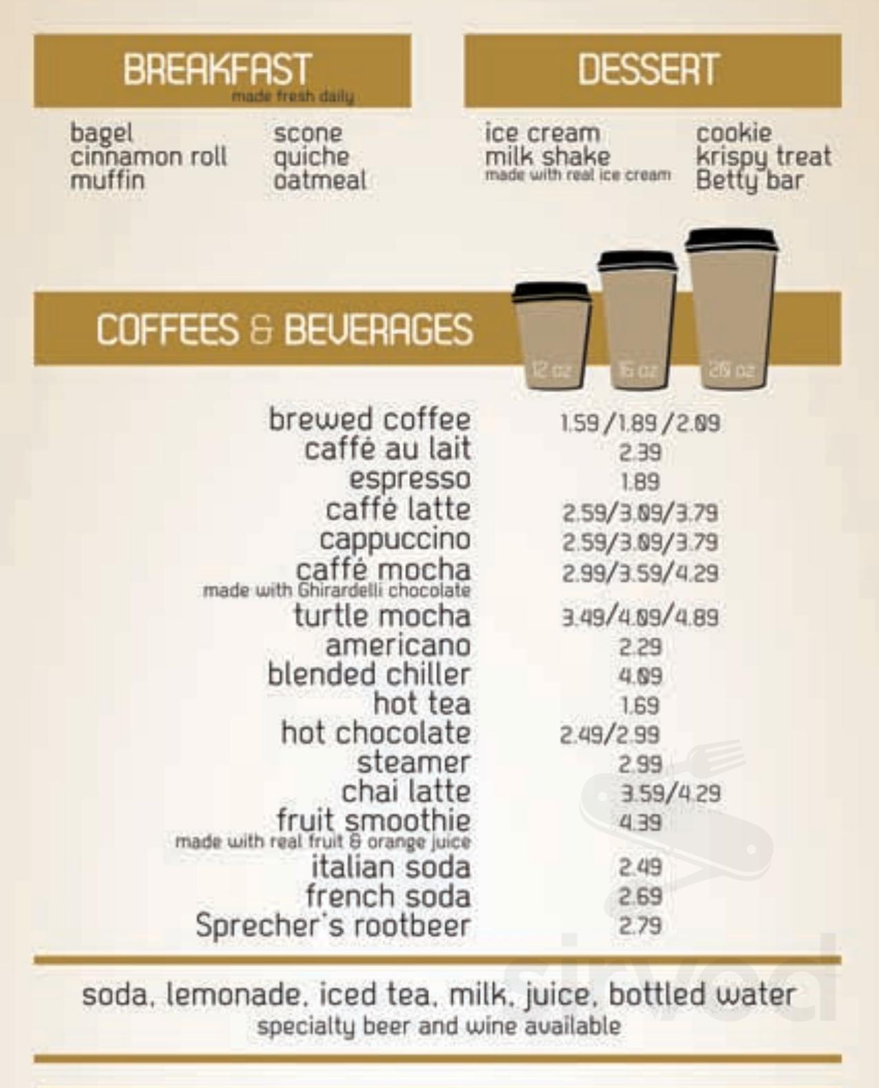 Menu - Eau Claire WI's Acoustic Cafe | Sirved