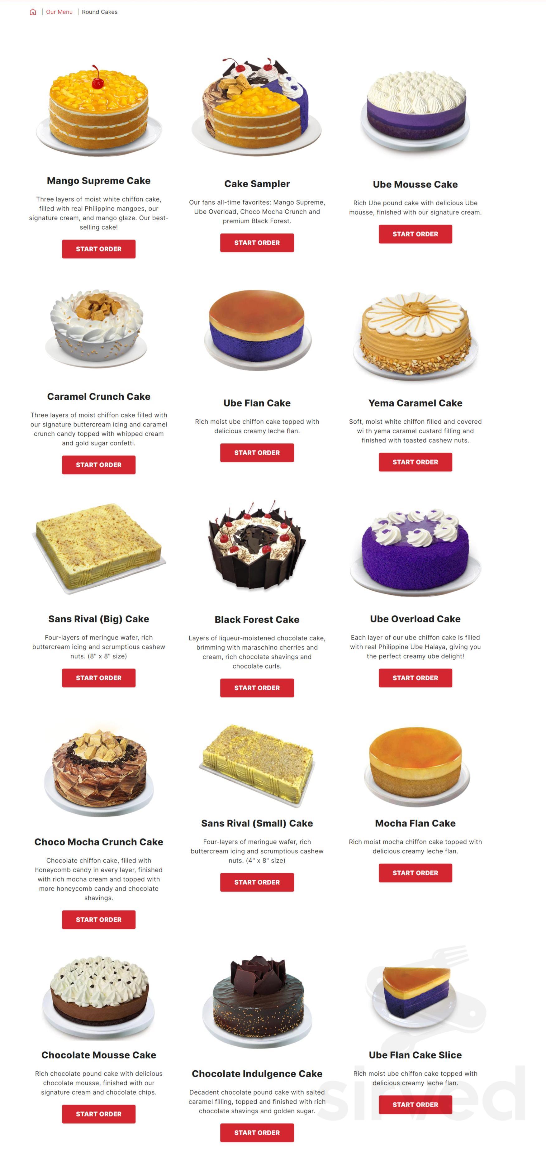 Red Ribbon Bakeshop menu in Jersey City, New Jersey, USA