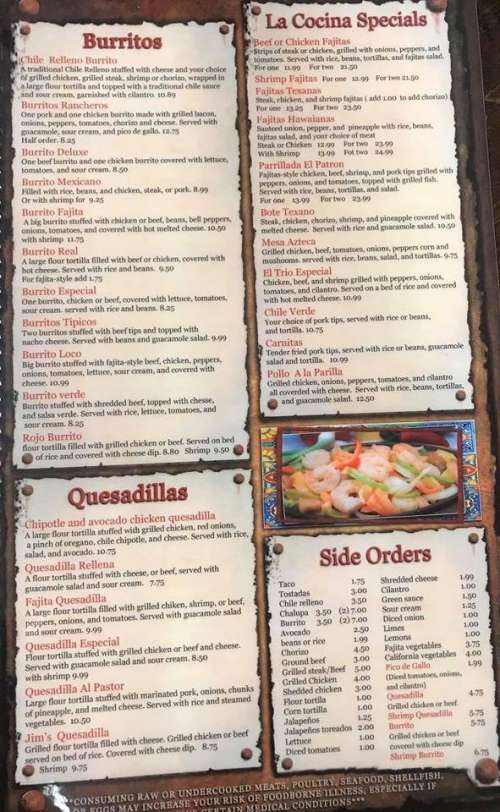 La Cocina Mexican Restaurant menu in Watertown, Tennessee, USA