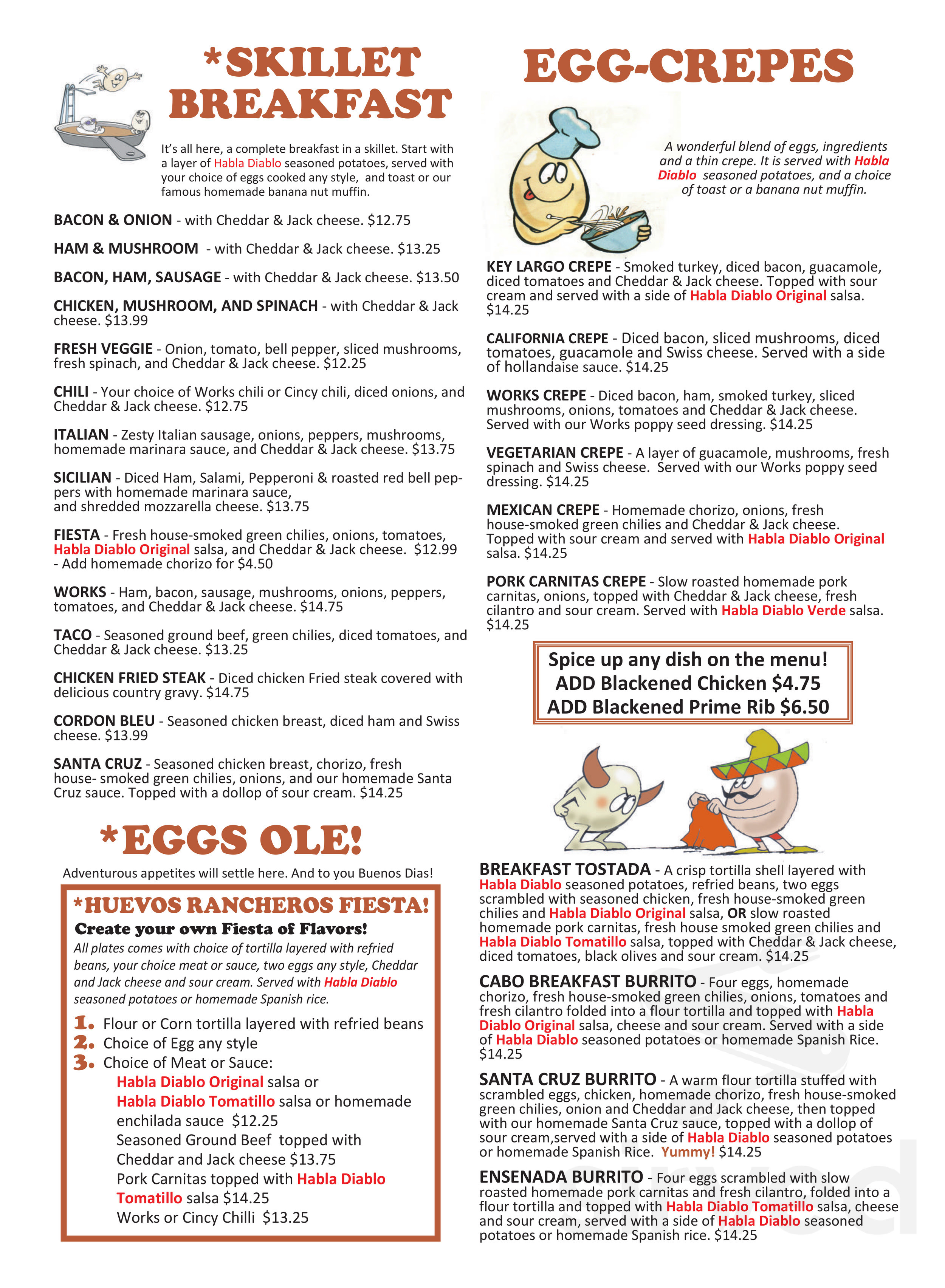 Menu - Las Vegas NV's Egg Works | Sirved