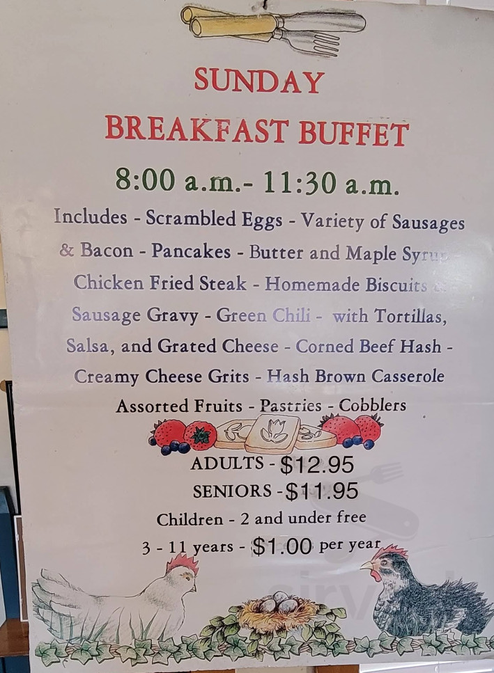 The Gooseberry Patch menu in Penrose, Colorado, USA