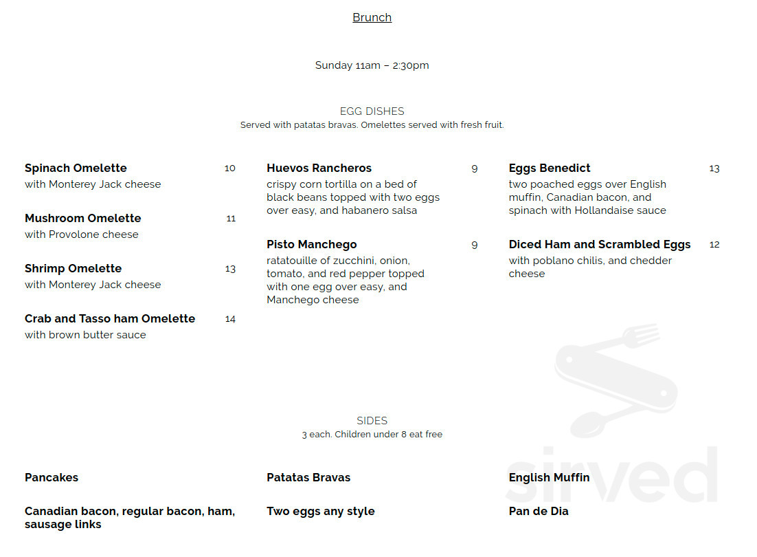 Ranazul menu in Fulton, Maryland, USA