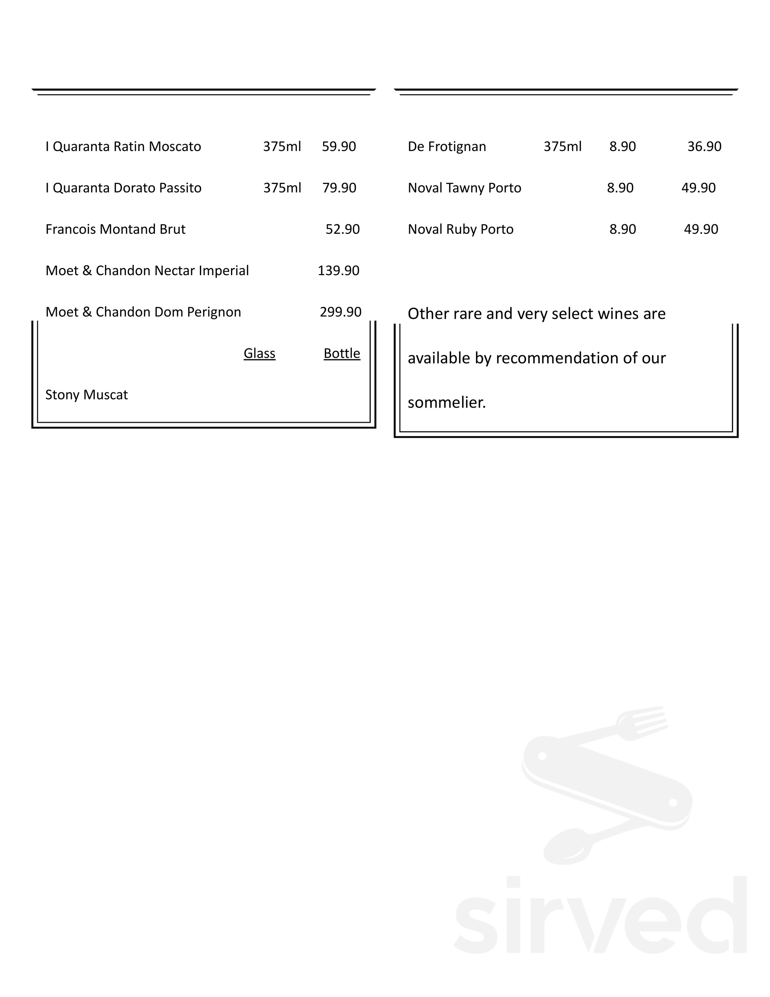 Menu - Savannah GA's Toni Steakhouse | Sirved