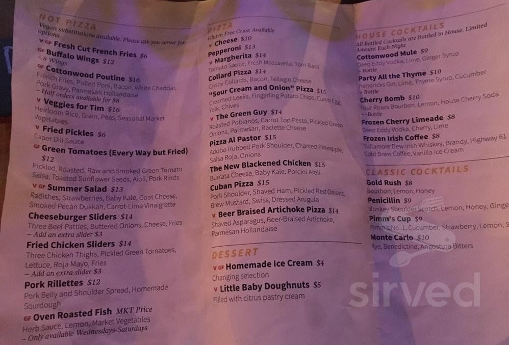 Menu - Vicksburg MS's Key City Brewery & Eatery | Sirved