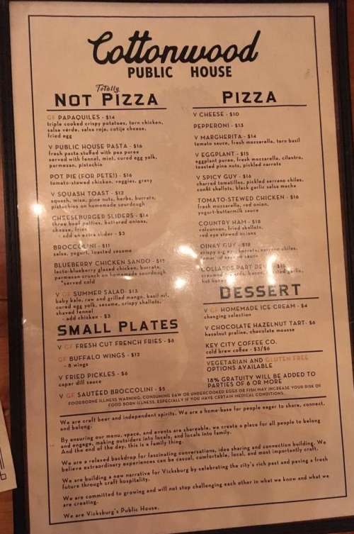Key City Brewery & Eatery menu in Vicksburg, Mississippi, USA