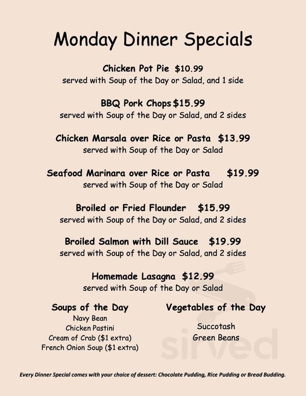 Bethany Diner menu in Bethany Beach, Delaware, USA