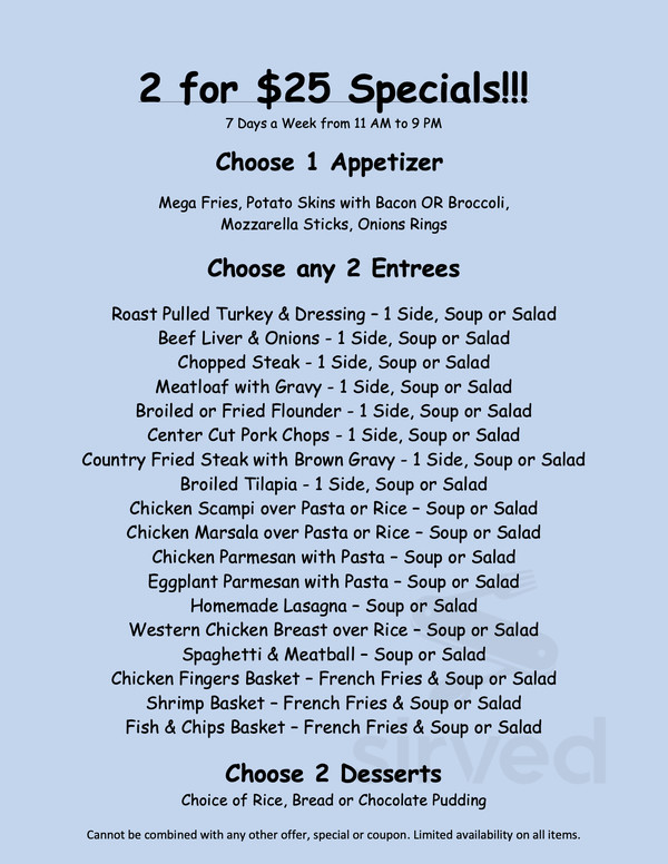 Bethany Diner menu in Bethany Beach, Delaware, USA
