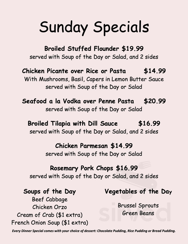 Bethany Diner menu in Bethany Beach, Delaware, USA
