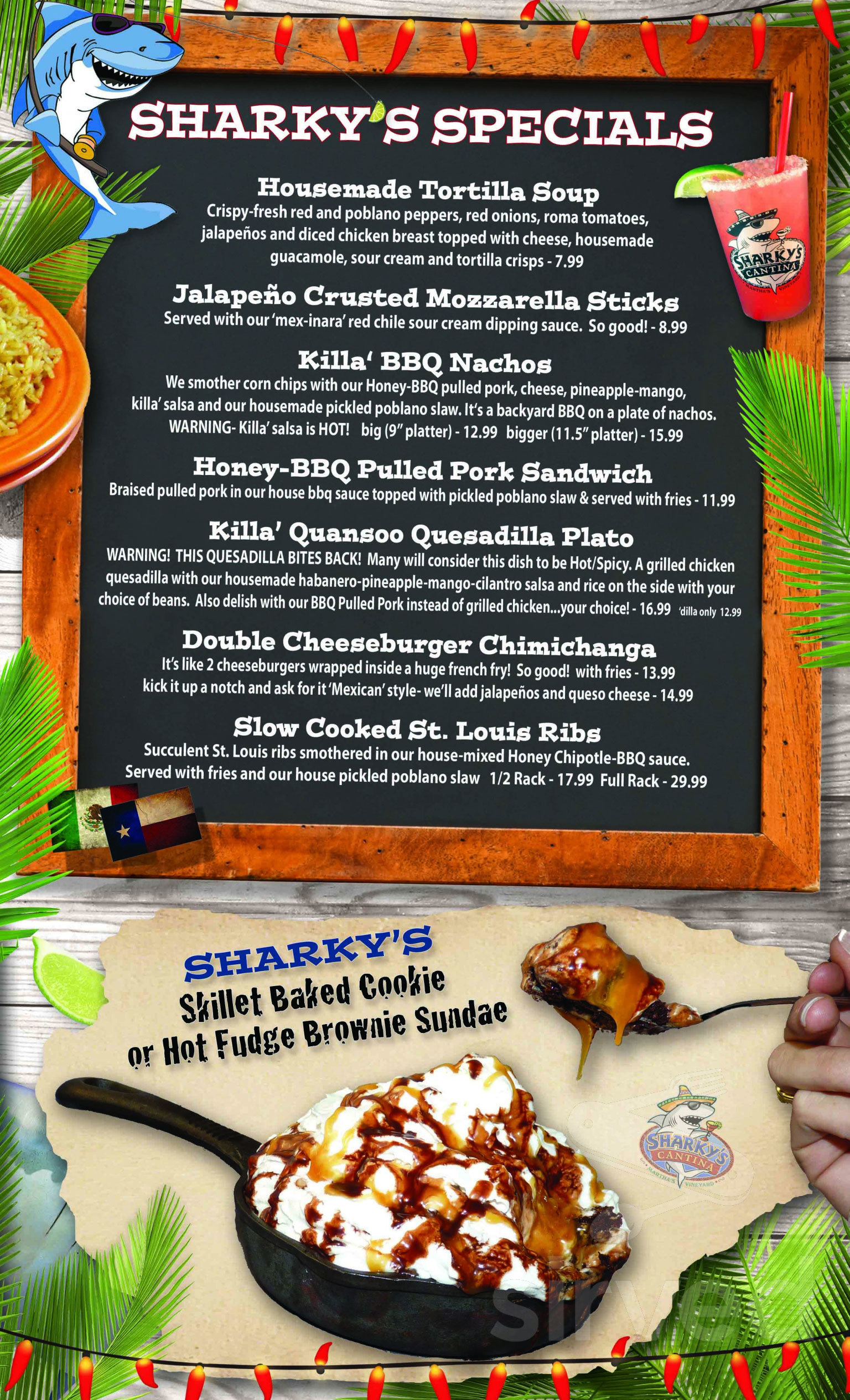 Sharky's Cantina menus in Edgartown, Massachusetts, United States
