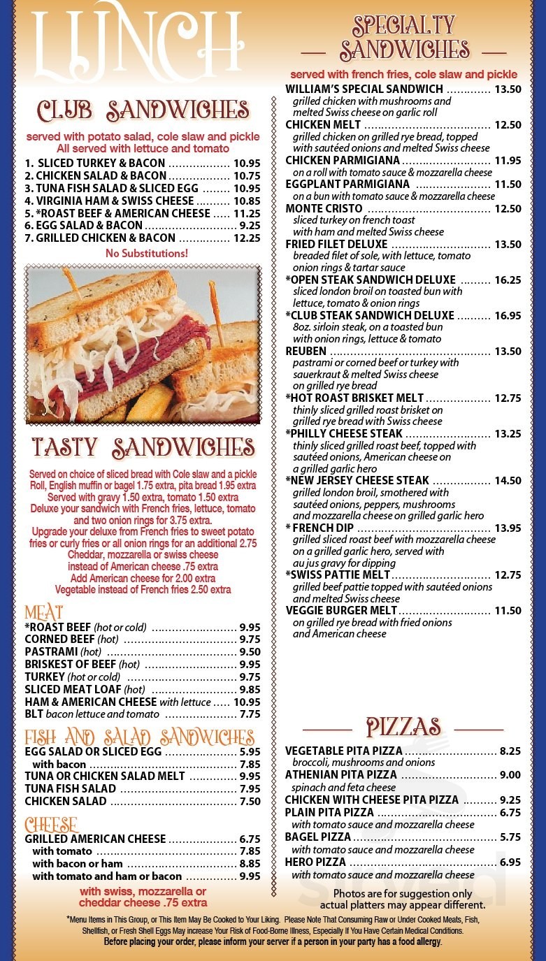 William Floyd Diner menu in Shirley, New York, USA