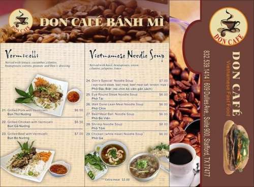 Don Cafe menu in Houston, Texas, USA